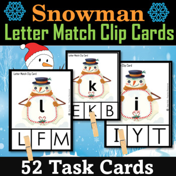 Snowman Literacy & Math Centers Task Cards, Snowman Activities