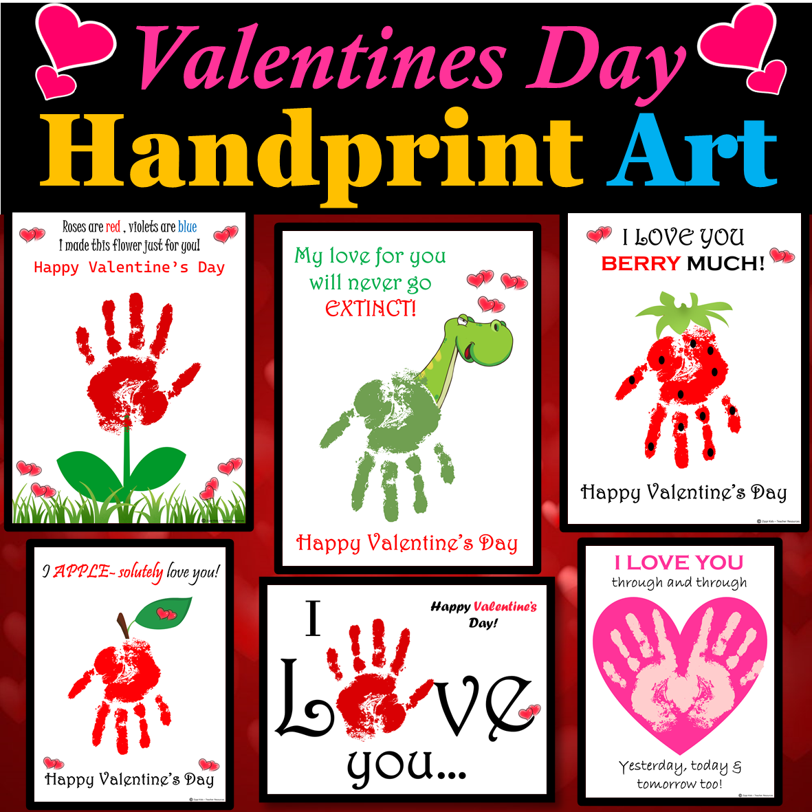 Valentines Day Handprint Craft, Keepsake Art, Valentines Day Activities ...