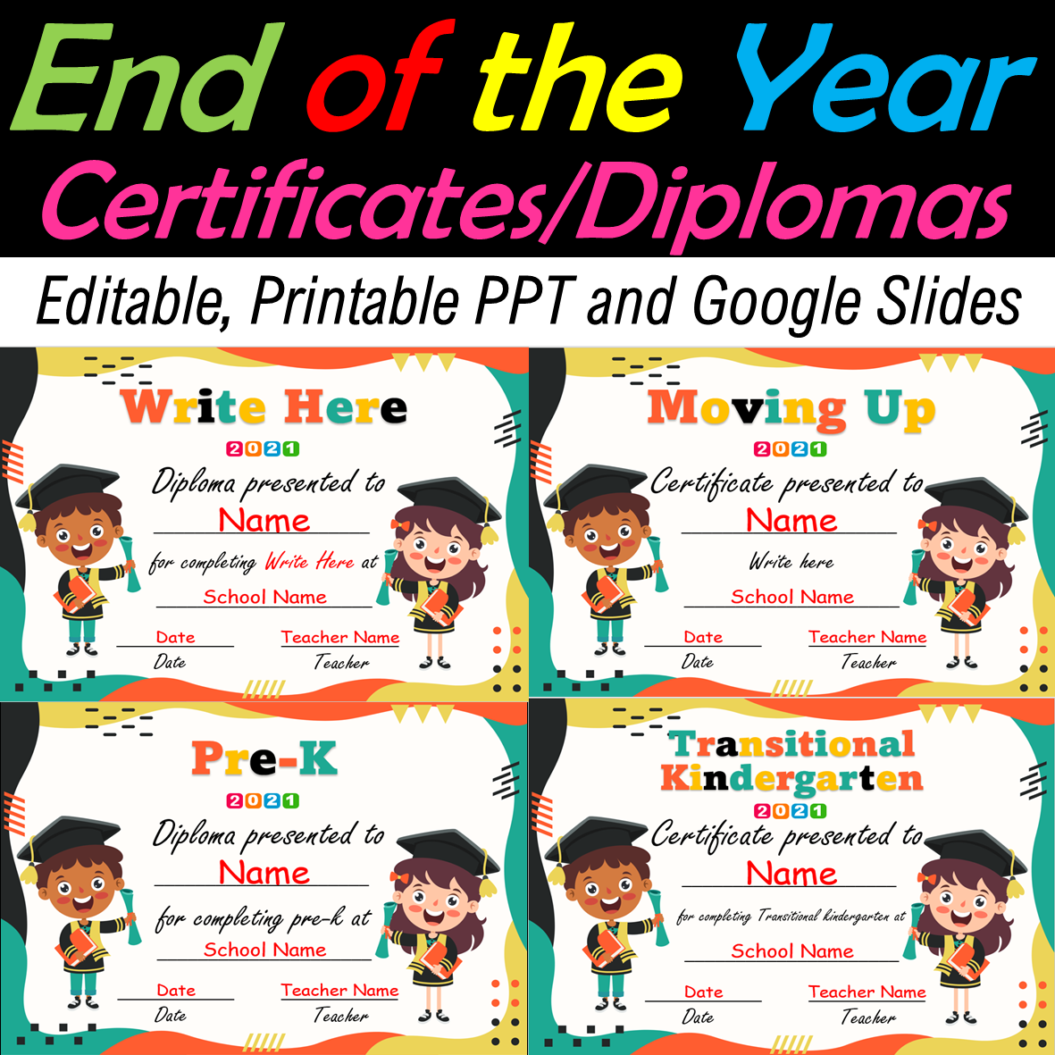 End of the Year Certificates/Diplomas | Google Slides and Printable ...