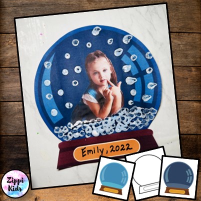 Snow globe Craft Template for Preschool, Kindergarten