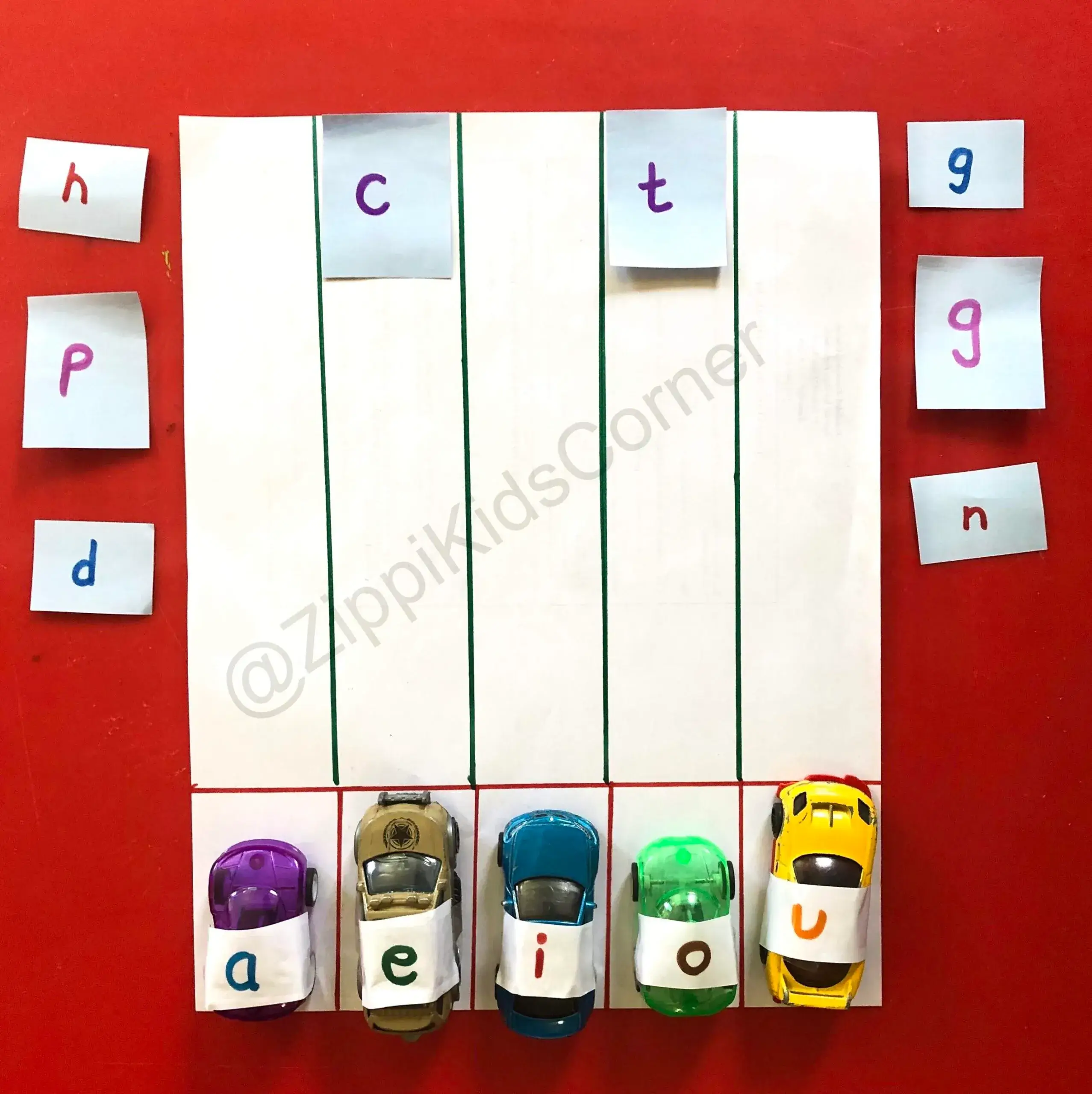 Car Vowels Learning Activity
