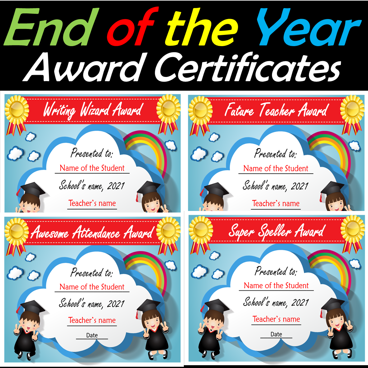 Student Of The Year Award Certificate Templates