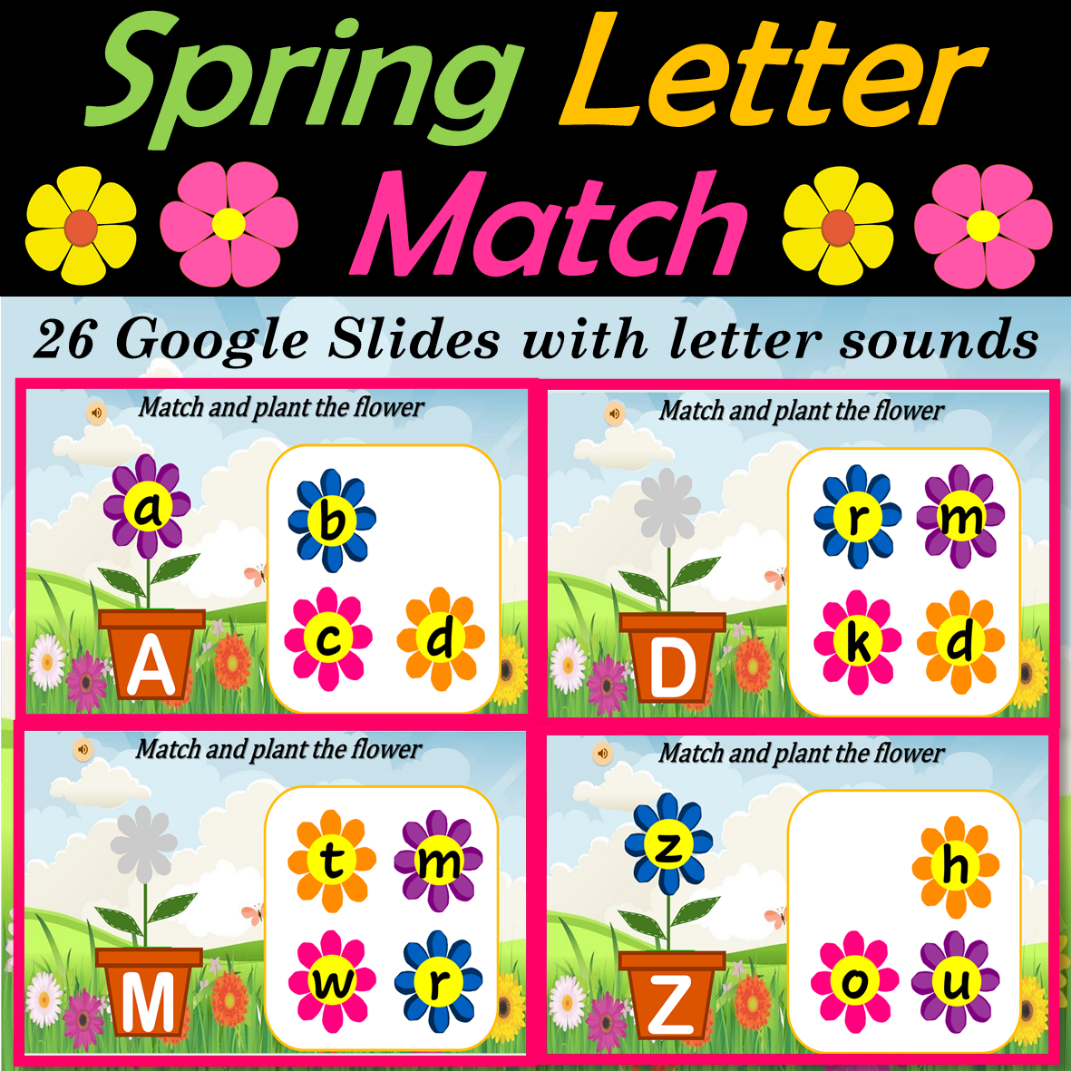 Spring Digital Letter Matching, Uppercase and Lowercase, Virtual - 26 ...