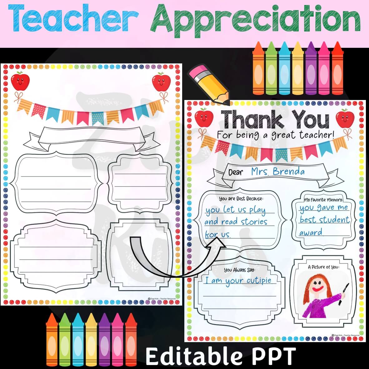 Teacher Appreciation Week Card Templates