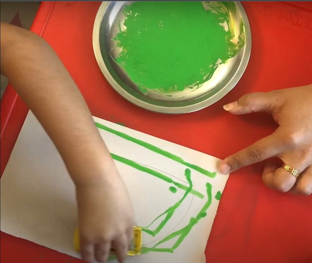 Writing with a Toy Car Activity