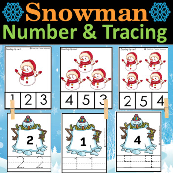 Snowman Literacy & Math Centers Task Cards, Snowman Activities