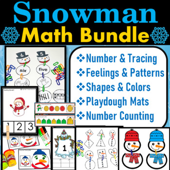 Snowman Literacy & Math Centers Task Cards, Snowman Activities
