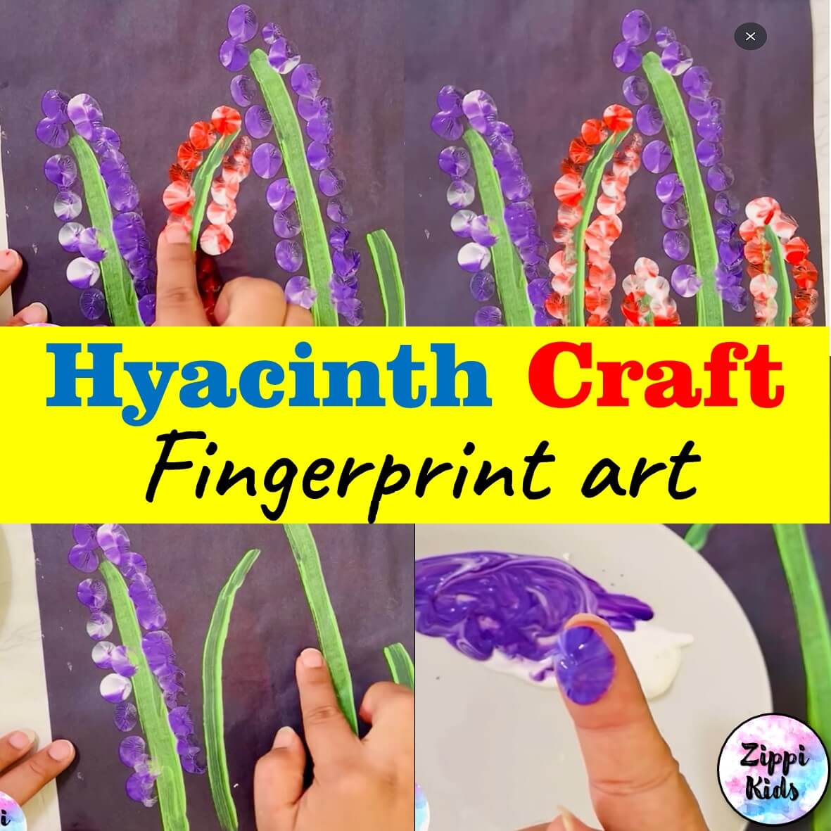 Hyacinth Fingerprint Craft Perfect fine motor activity for Spring
