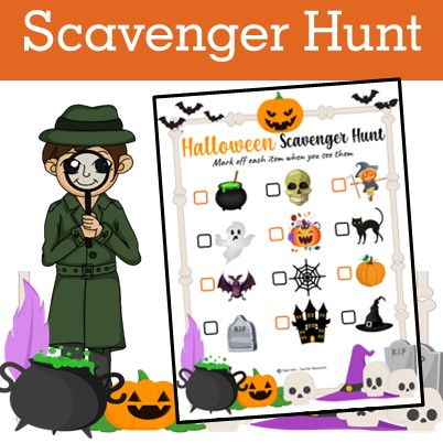 Halloween Scavenger Hunt for preschoolers