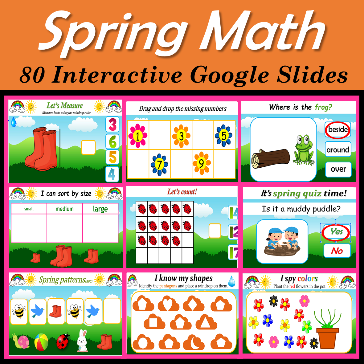 Spring Math Activities | Virtual | Distance Learning - 80 Google Slides