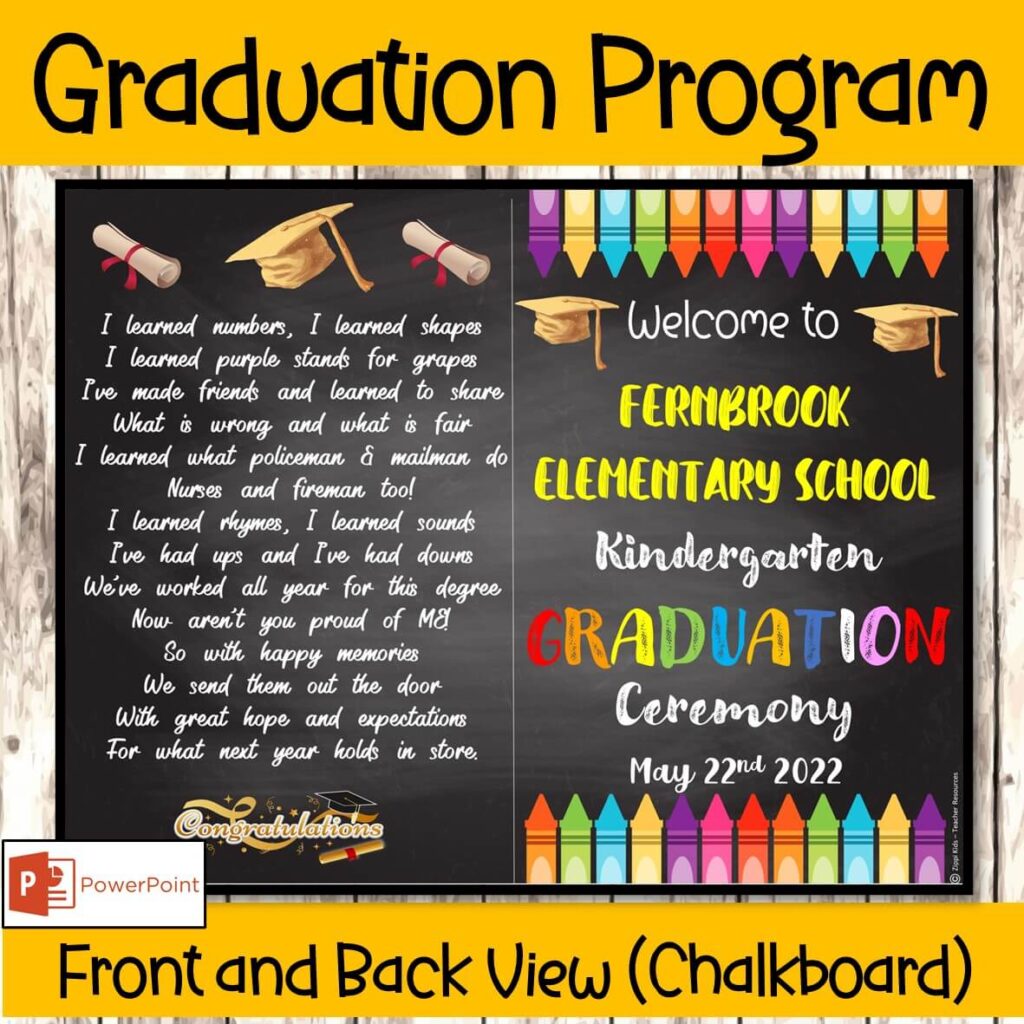 EDITABLE Kindergarten Graduation Ceremony Program Template, for All ...