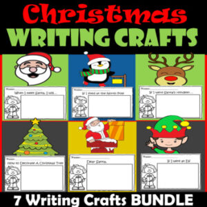 Christmas Writing Craft Activity Bundle, NO PREP Writing - Zippi Kids