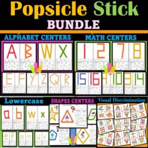 Popsicle Sticks Activities | Alphabets, Numbers, Shapes, Visual ...