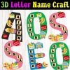 3D Letter NAME Craft for Back To school , First day of school activity ...
