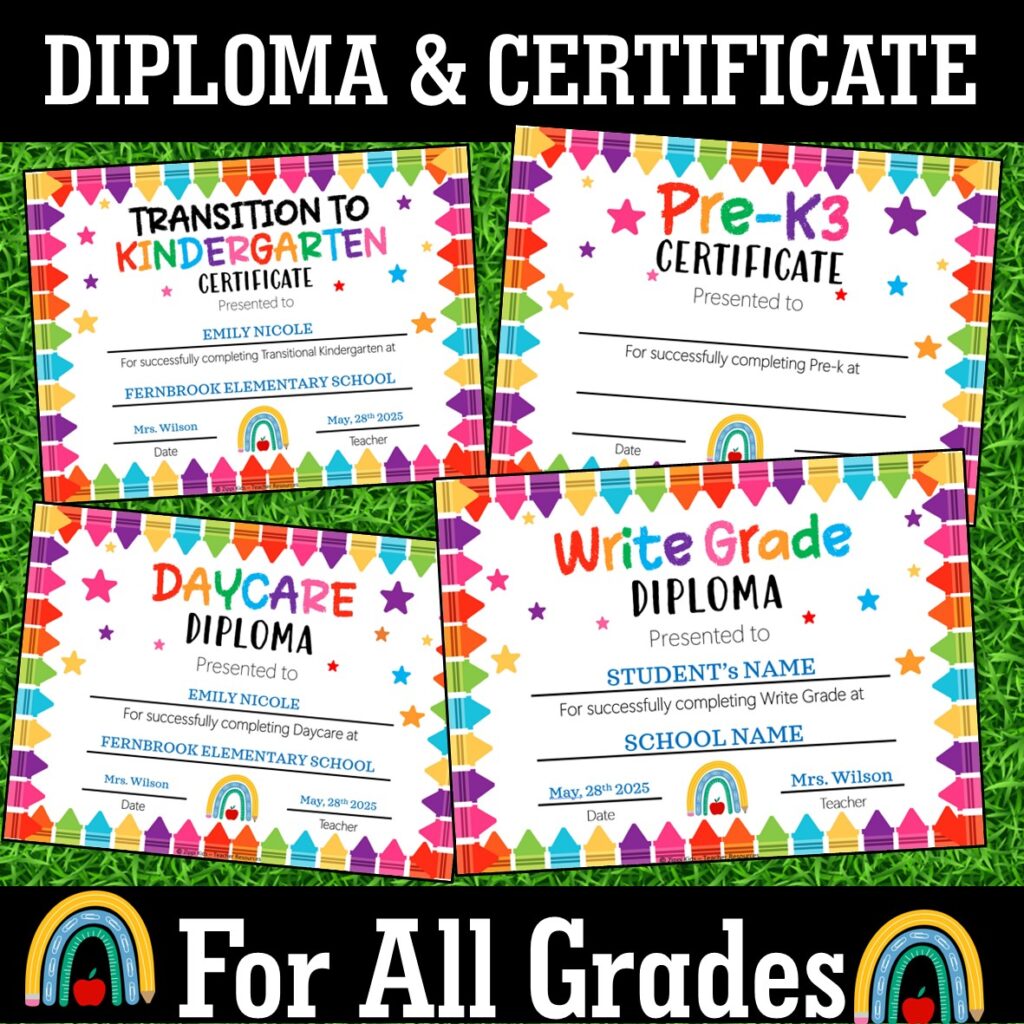 End of the Year Awards Certificates for Graduation - Zippi Kids