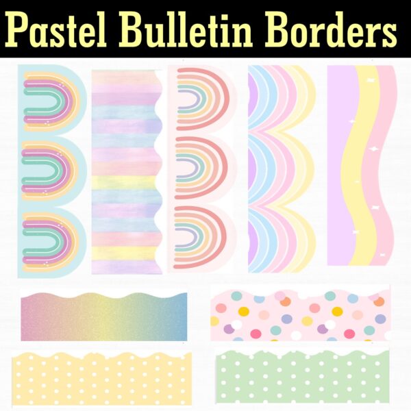 Pastel Bulletin Board Borders | Pastel Muted Rainbow Classroom Decor ...