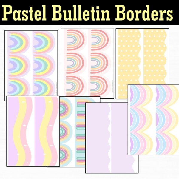 Pastel Bulletin Board Borders | Pastel Muted Rainbow Classroom Decor ...