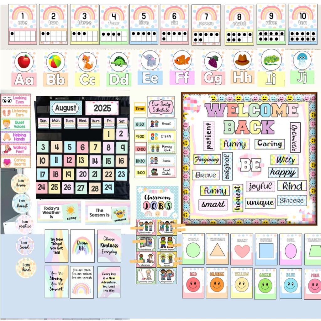 Pastel Bulletin Board Borders | Pastel Muted Rainbow Classroom Decor ...