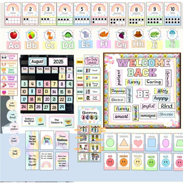 Pastel Bulletin Board Borders | Pastel Muted Rainbow Classroom Decor ...