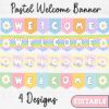 Pastel Welcome Banner Editable Display Bulletin Board decor, Classroom ...