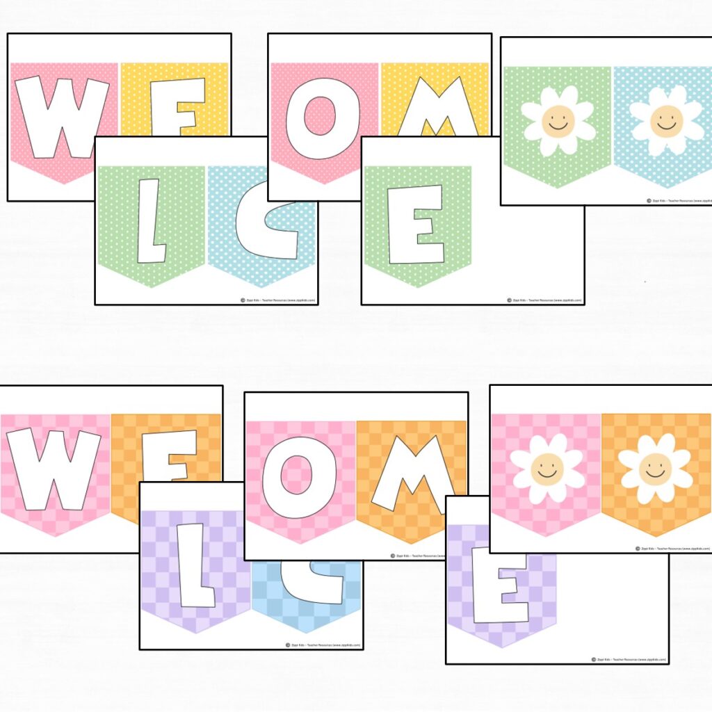 Pastel Welcome Banner Editable Display Bulletin Board decor, Classroom ...
