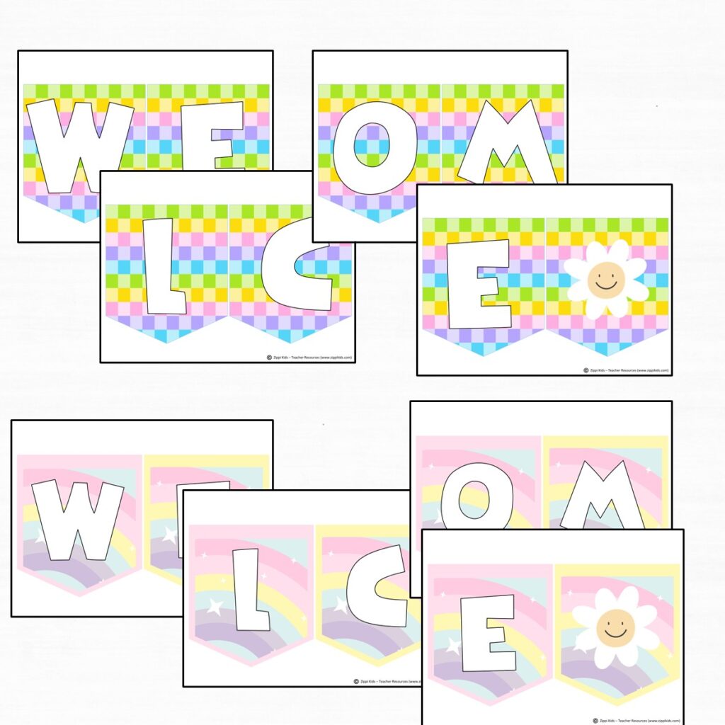 Pastel Welcome Banner Editable Display Bulletin Board decor, Classroom ...