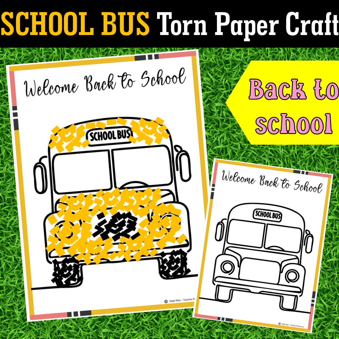 Back to School Torn Paper Craft - Zippi Kids